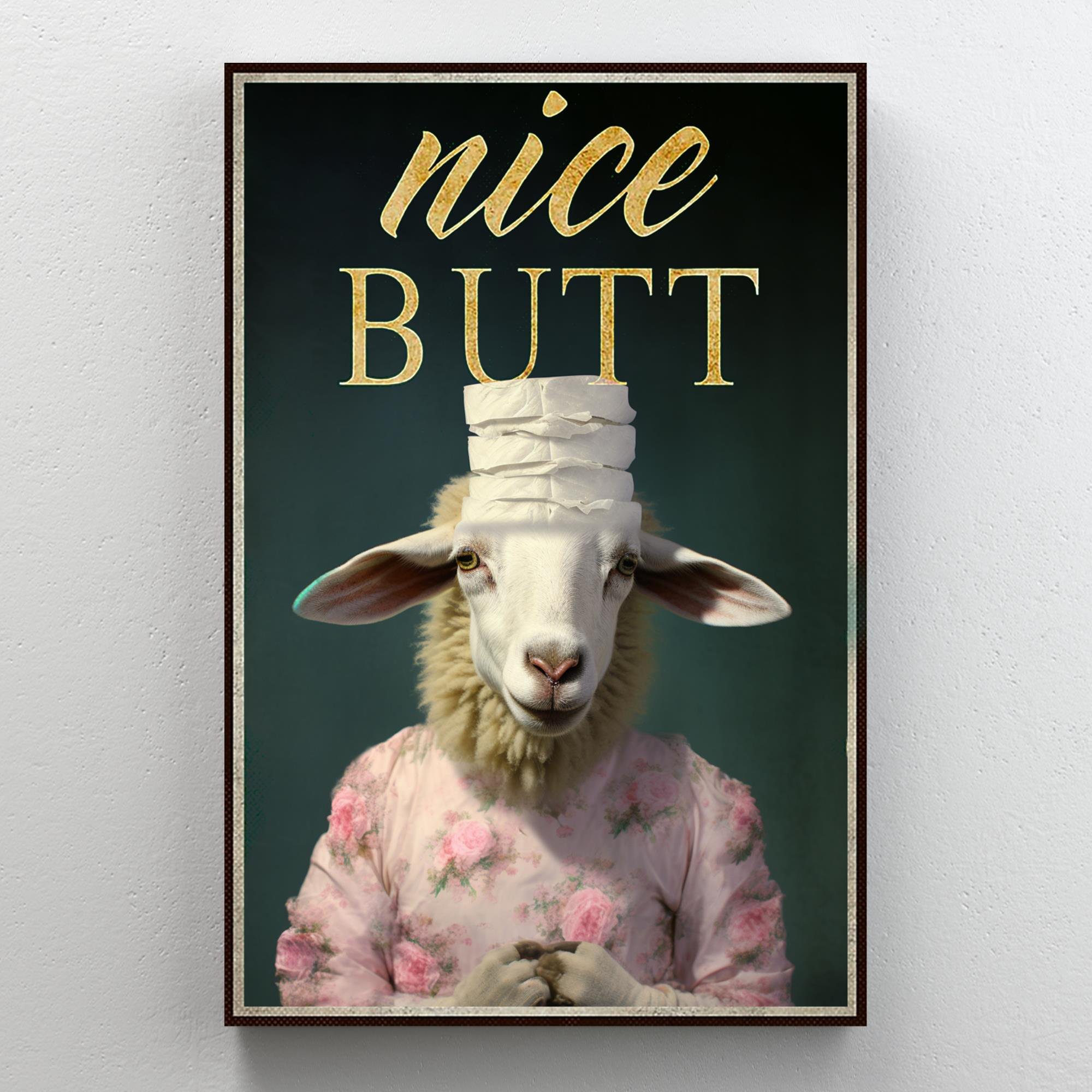 Trinx Jamyra Sheep With Toiletpaper Nice Butt - 1 Piece Rectangle Graphic Art Print On Wrapped ...